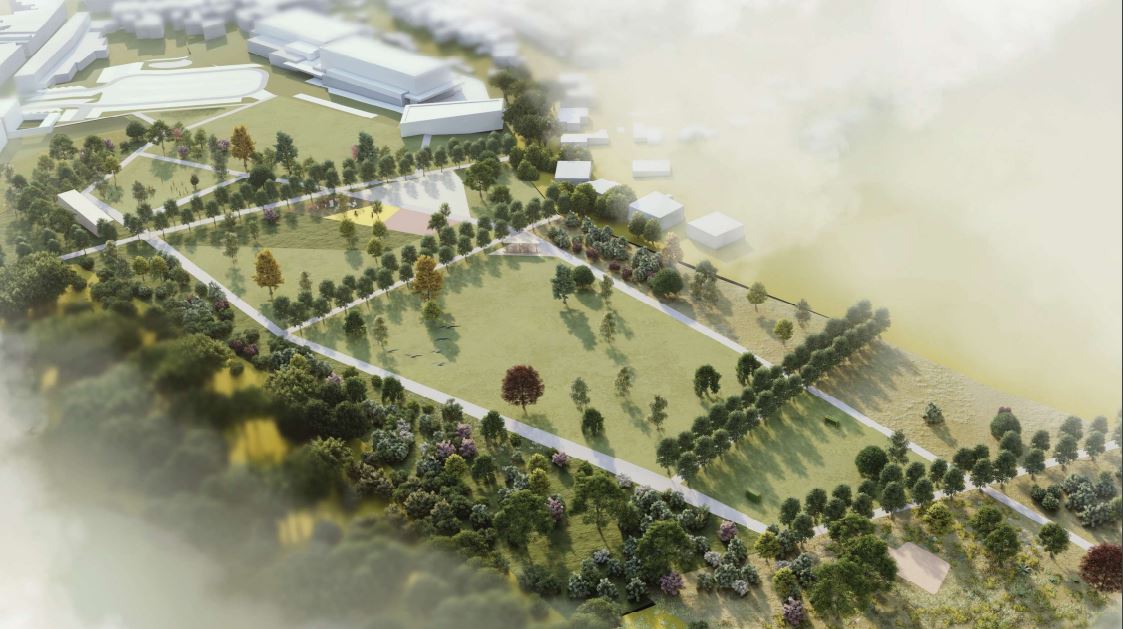 Voorstelling van de plannen voor het nieuwe stadspark in de ...